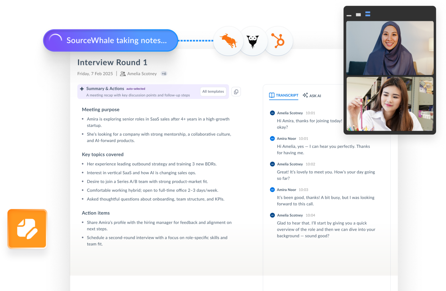 AI Notetaker for Recruiters | SourceWhale